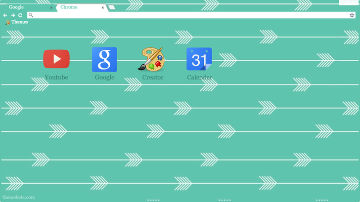 Teal Arrow Pattern Theme Chrome Theme - ThemeBeta