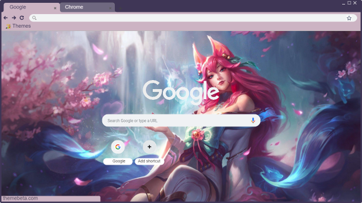 Ahri spirit blossom Chrome Theme - ThemeBeta