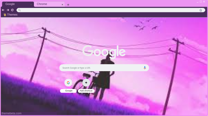 girl with bike Chrome Theme - ThemeBeta