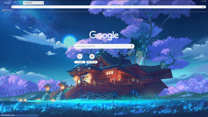 Genshin Impact Grand Narukami Shrine Sacred Sakura Chrome Theme - ThemeBeta
