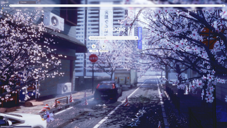 Sakura Street 1440p Chrome Theme - ThemeBeta