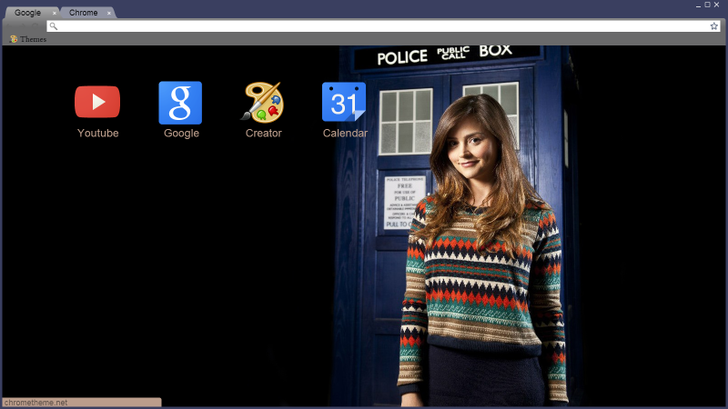 Clara Oswald and the Tardis Chrome Theme - ThemeBeta