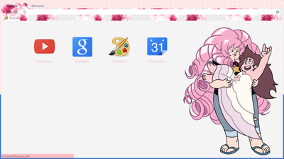 Steven Universe Rose Quartz Chrome Themes - ThemeBeta